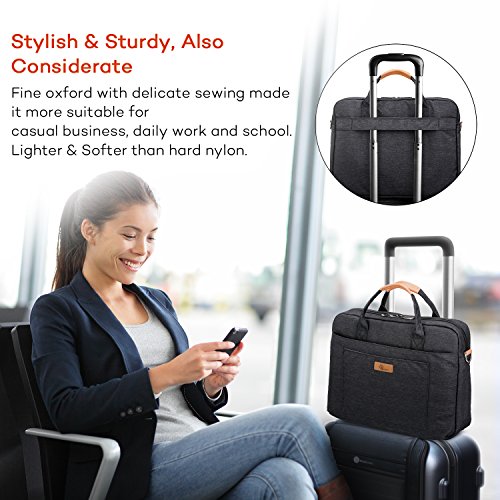 E-Tree Laptop Bag, 15.6 inch Shockproof Padded Laptop Case Briefcase Computer Bag Messenger Bag Work Bag 15 inch for Men Women Black