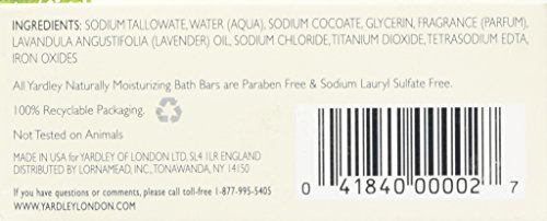 Yardley London English Lavender with Essential Oils Soap Bar, 4.25 oz Bar (Pack of 8)