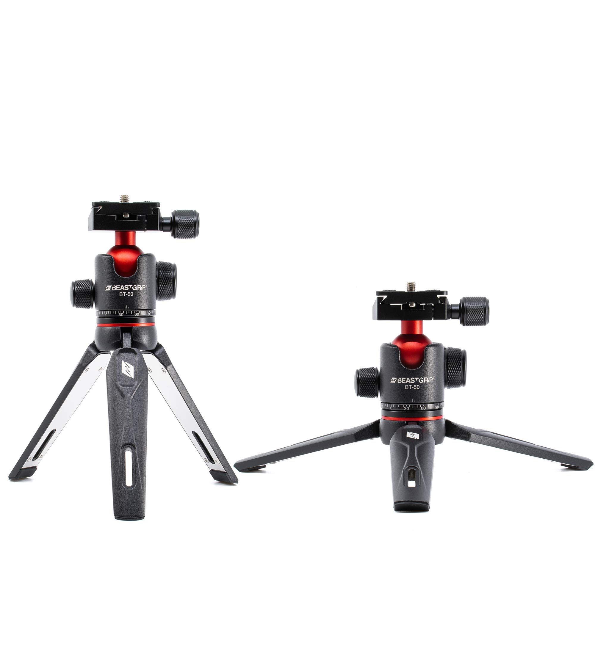Beastgrip BT50 Mini Tripod with 1/4"-20 Quick Release Plate, Compact, Black