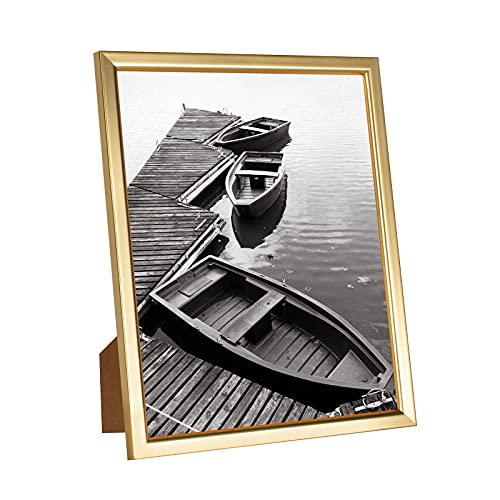Giverny 8x10 Picture Frames, Gold Photo Frames for Wall or Tabletop Display, Simple Design Glossy Finish Frame Perfect for Home Decoration, Office, Hotel and Various Ceremonies Praties