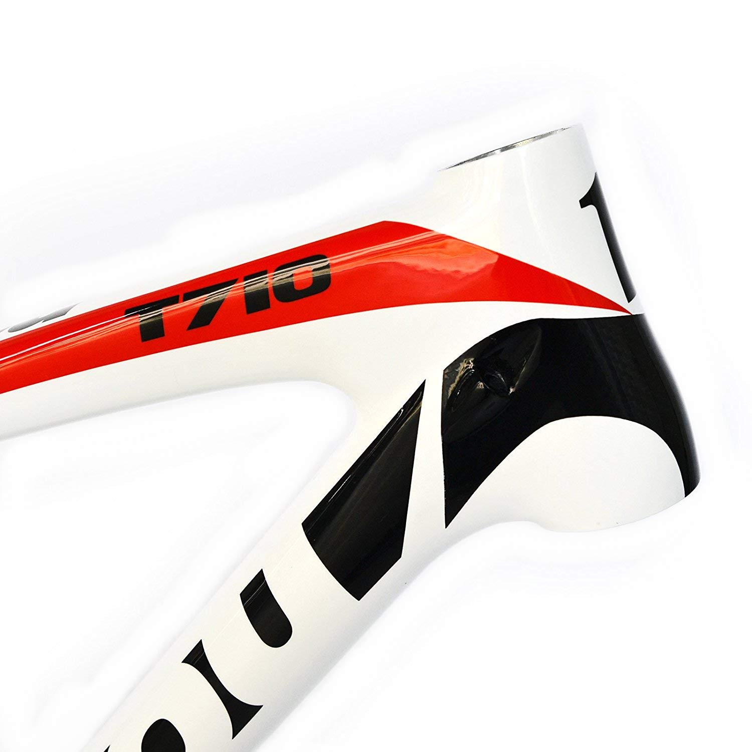 Bero Carbon Fiber Mountain Bike Frame, 26" Glossy Unibody Internal Cable Routing T800 Ultralight MTB Frame (White Red, 17 inch)