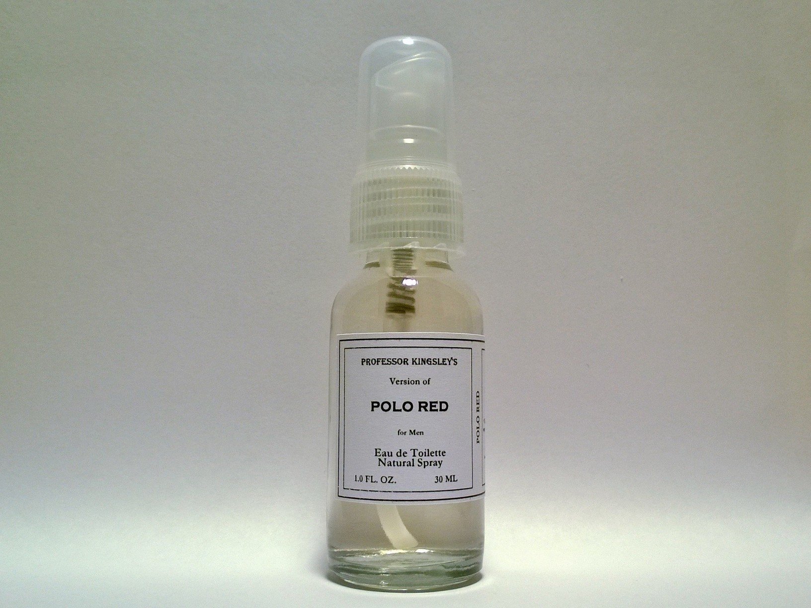 Professor Kingsley's Impression of Polo Red for Men. EDT Natural Spray. Fragrance 18% by Vol. (1.0 oz Eau de Toilette Spray)