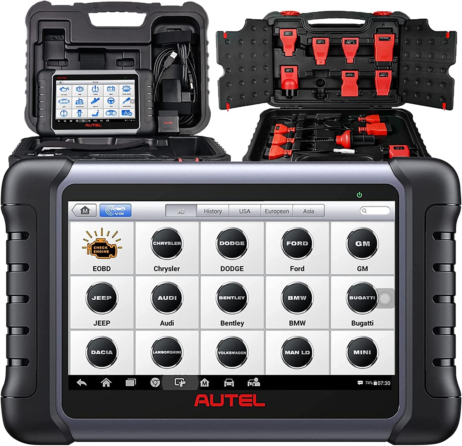 Autel Scanner MaxiDAS DS808 Kit: Bidirectional Scan Tool with ECU Coding, All System OBD2 Scanner with 31+ Service, Upgrade Ver. of MK808S MP808, Same As MaxiSYS MS906, FCA AutoAuth, Work with MV108S