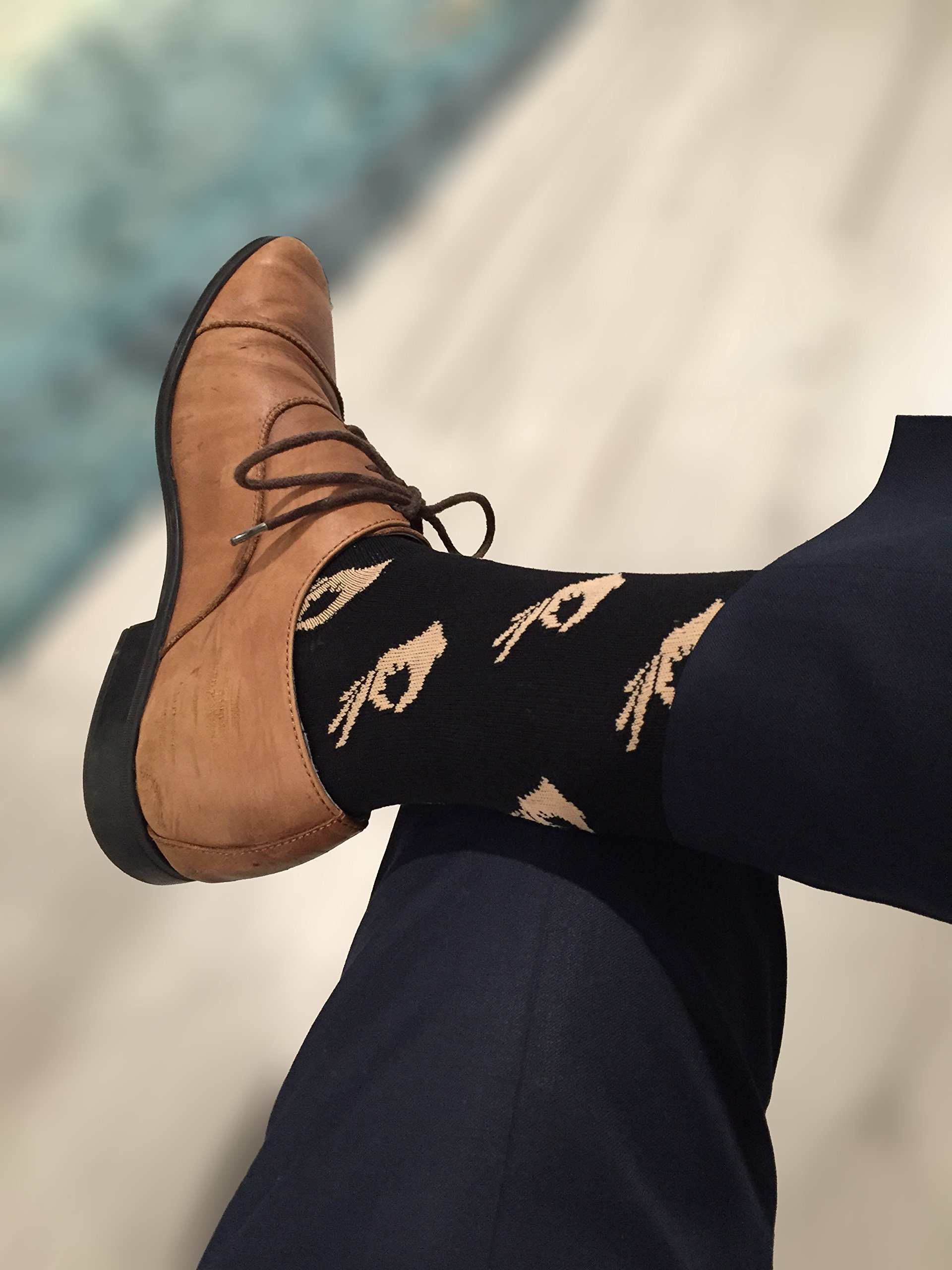 Balanced Co. Circle Game Meme Funny Crazy Novelty Unisex Socks, Gifts for Him, Gifts for Dad, Gifts for Husband (Beige)