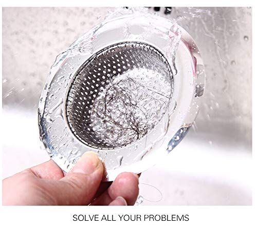 Drain Hair Catcher(3 Pack), Shower Drain Cover for Bathtub, Kitchen Sink Strainer, Stainless Steel Bathroom Sink, Drain Stopper Sizes 4.5"