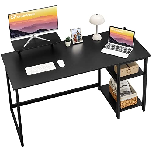 GreenForest 70 in L Shaped Desk with Drawers and Printer Stand and 47 in Computer Home Office Desk with Monitor Stand and Storage Shelves