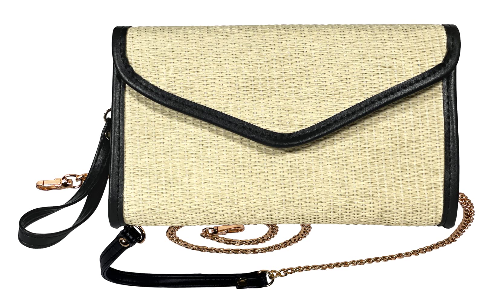 Straw Shoulder Bag, Grand Harmony Straw Crossbody Clutch Purses for Women Evening Small Purse Beach Envelope Handbag
