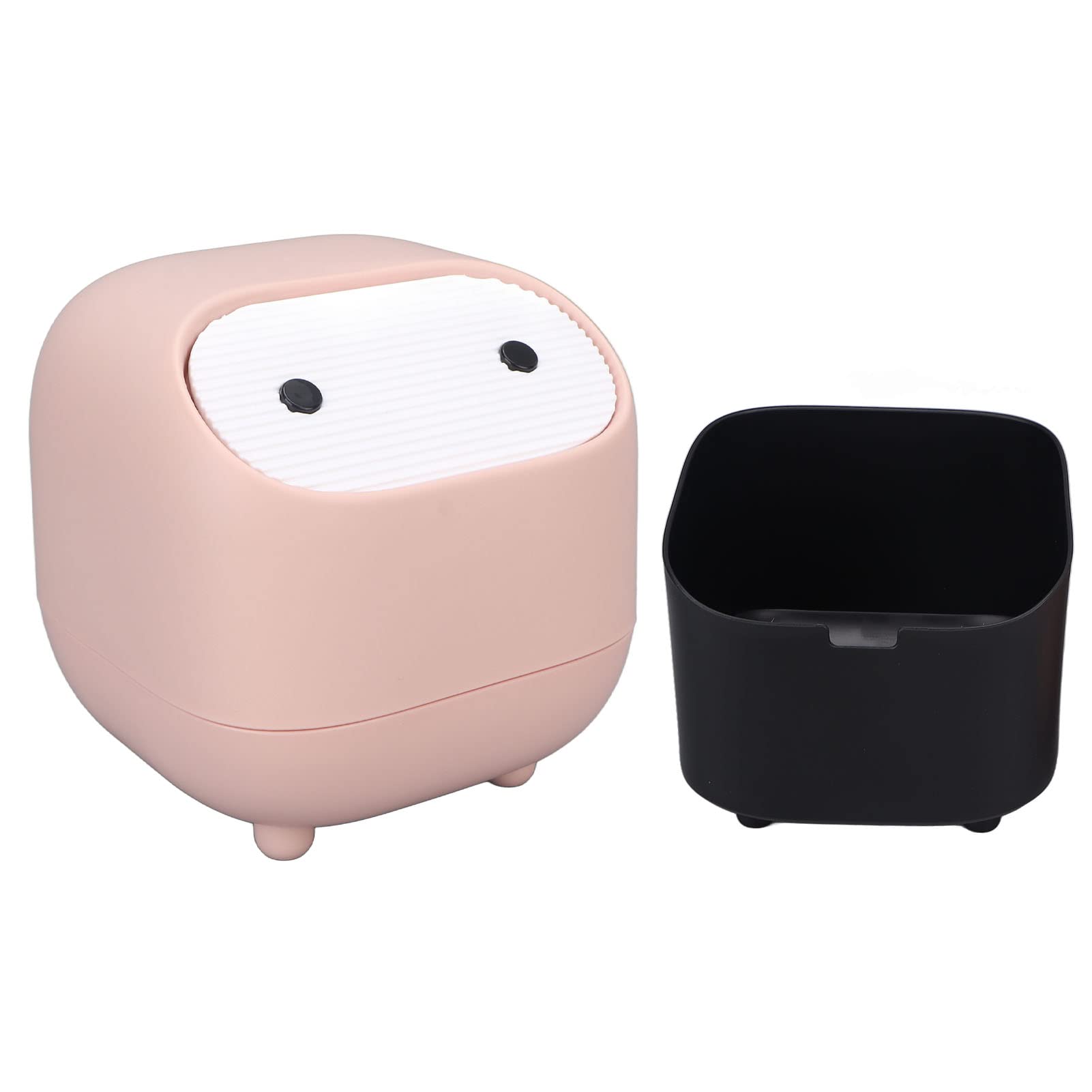 DISREGARDED Mini Cute Makeup Desktop Trash Can Fashionable Lid Storage for Home Office