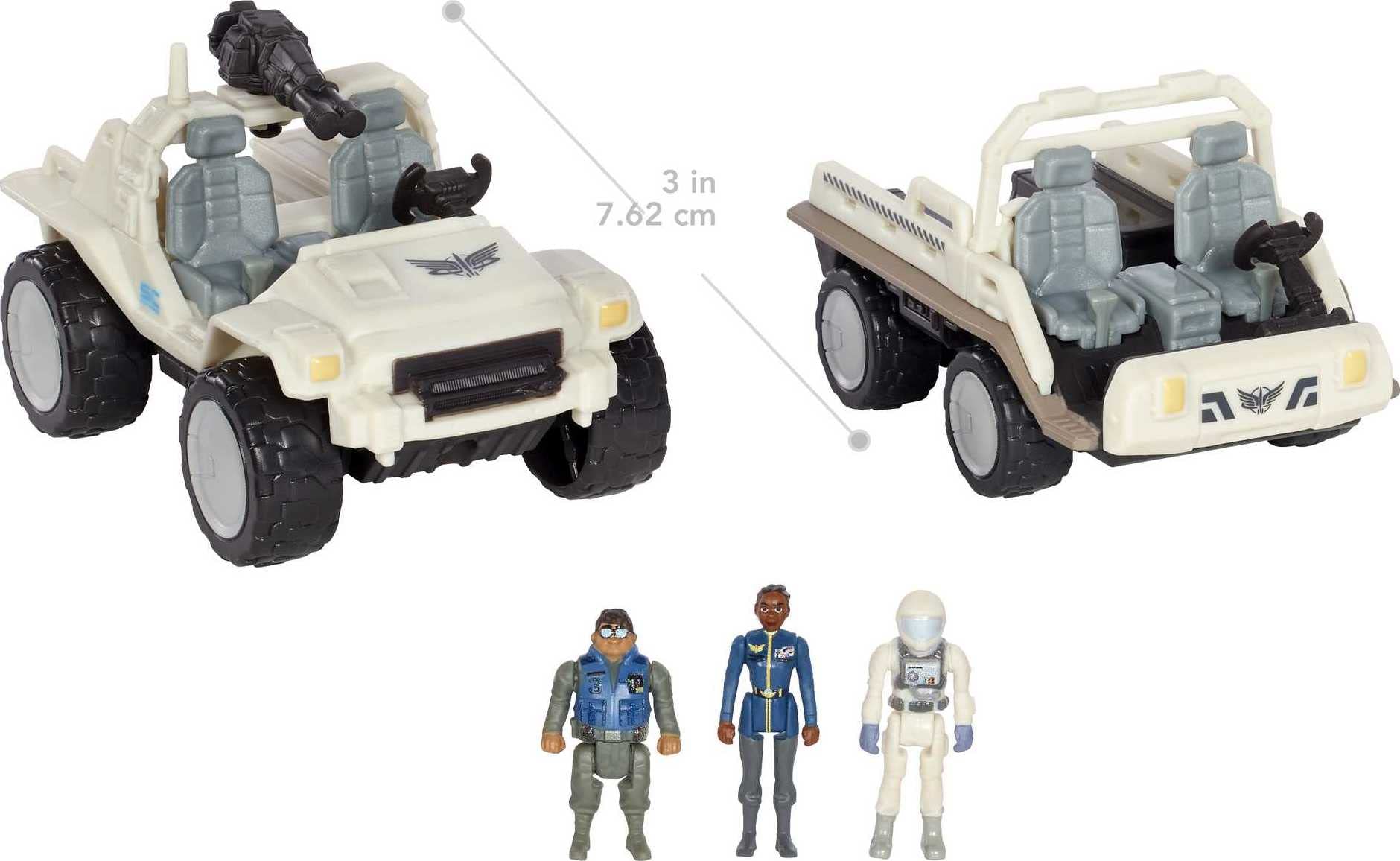 Mattel Disney and Pixar Lightyear Small Vehicles & Figures Pack, 2 All-Terrain Trucks & 3 Character Figures, Hyperspeed Series