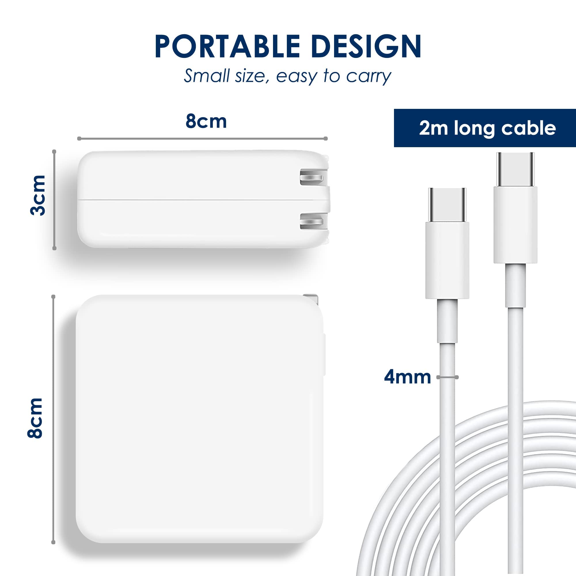 for Mac Book Pro Charger USB-C: 100W 6.7ft Fast Power Adapter for Type C Device, Compatible with MacBook Pro 16, 15, 14, 13 Inch, Mackbook Air 13 Inch, iPad Pro 2021/2020/2019/2018…