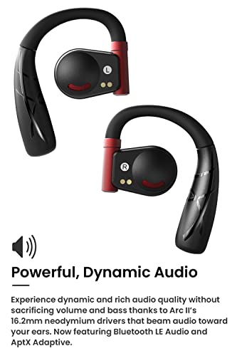 Cleer Audio ARC II Sport Bluetooth 5.3, Open Ear Headphones for Android & iPhone, Wireless Earbuds, 35hr Battery Life, IPX5 Water Resistant, Dual 16.3mm Drivers with Multipoint Connectivity Black