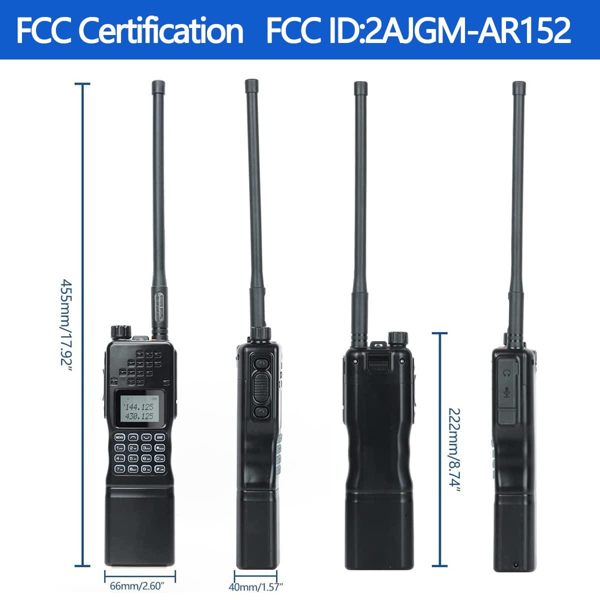 Baofeng AR-152 10W Military Grade ham Radio for Adults,Long Range Rechargeable Tactical Radio with Speaker Mic,18.89'' Tactical Antenna,Car Charger and USB Cable Full baofeng Accessories