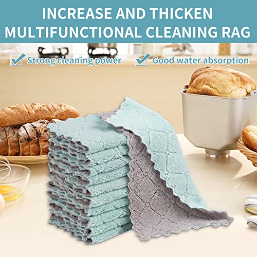 GADIEDIE 10 Pack Kitchen Dish Cloths Dish Towels,Super Absorbent Coral Fleece Cloth,Premium Dishcloths,Nonstick Oil Washable Fast Drying Dish Rags,Reusable Cloth forTable Chair Dish Glass