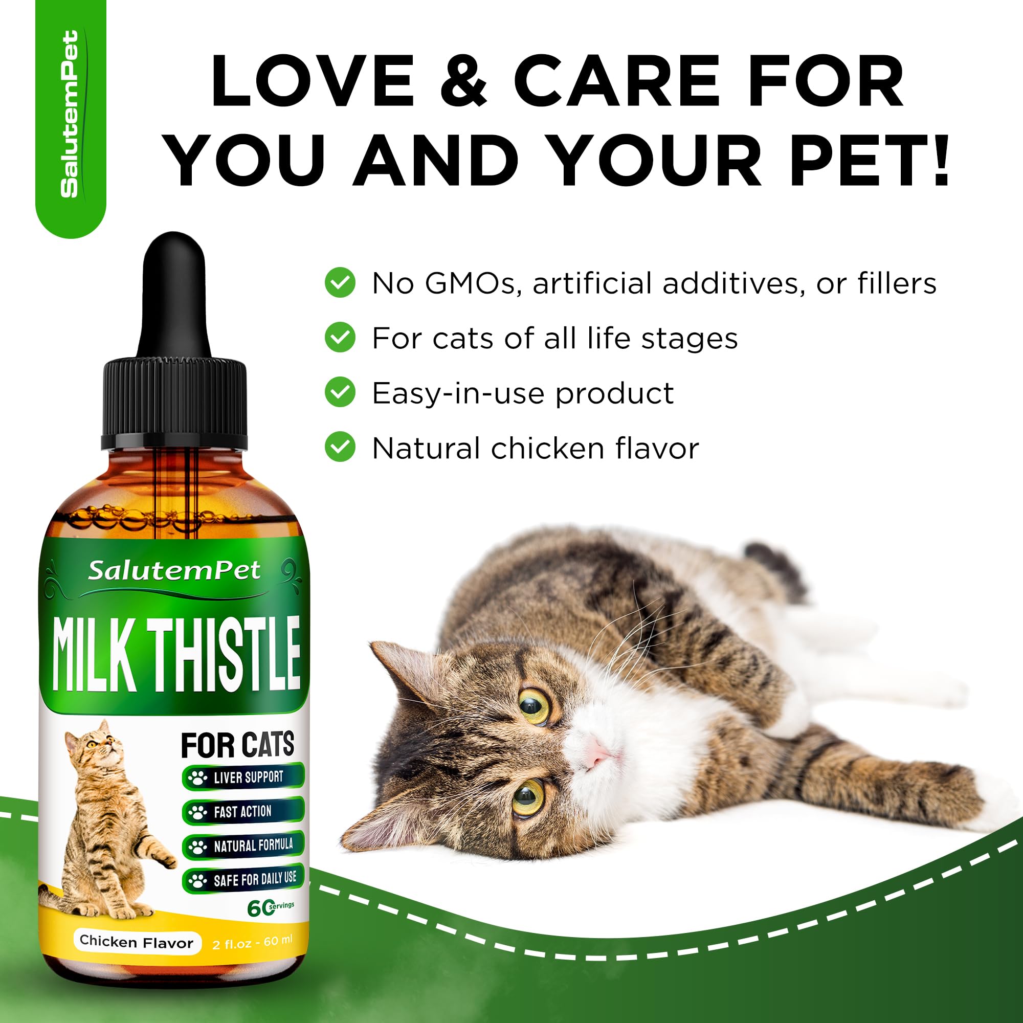 Cat Milk Thistle | Milk Thistle for Cats | Liver Support for Cats | Milk Thistle Cats | Organic Ingredients | 3 Pack x 2 Oz