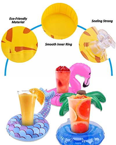 CPTC Floating Drink Cup Holder for Pool,10 Pack Inflatable Drink Holder Drink Floats Drink floaties for Swimming Pool Party
