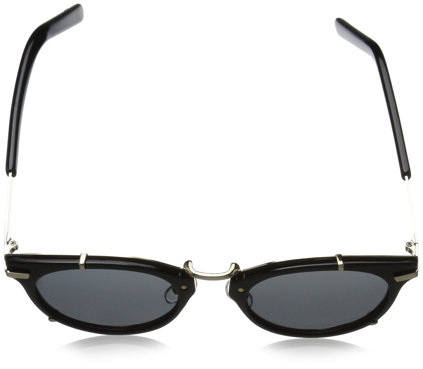Foster Grant Women's Gia Round Sunglasses, Black/Smoke, 49 mm
