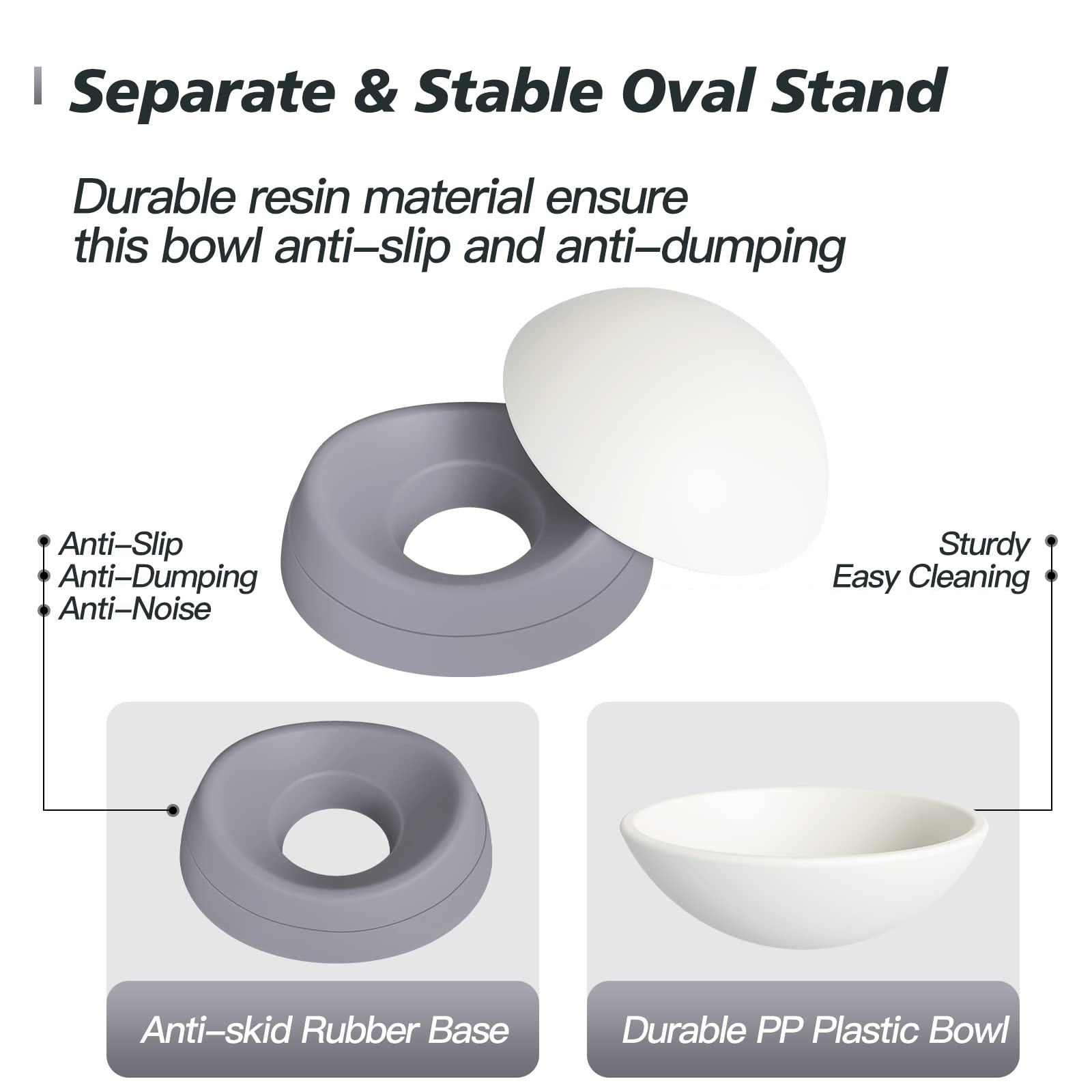 Hi, Ravitat Cat Bowls Elevated Cat Food Bowl Adjustable Cat Dish Anti-Slip and Anti-Noise Raised Cat Bowl Protecting Pet’s Spine Thickened Plastic Bowl Suitable for Indoor Cats, 17 Oz