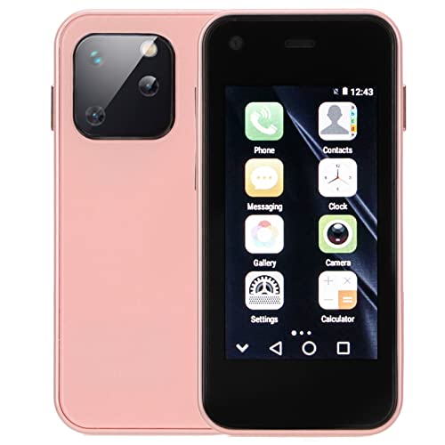 Hilitand Mini 3G Mobile Phone, 2.5 inches Pocket Cellphone, 1GB RAM 8GB ROM, Quad Core CPU, Support Bluetooth, WiFi, Memory Card Expansion, Unlocked Smartphone for Students(Sakura Pink)