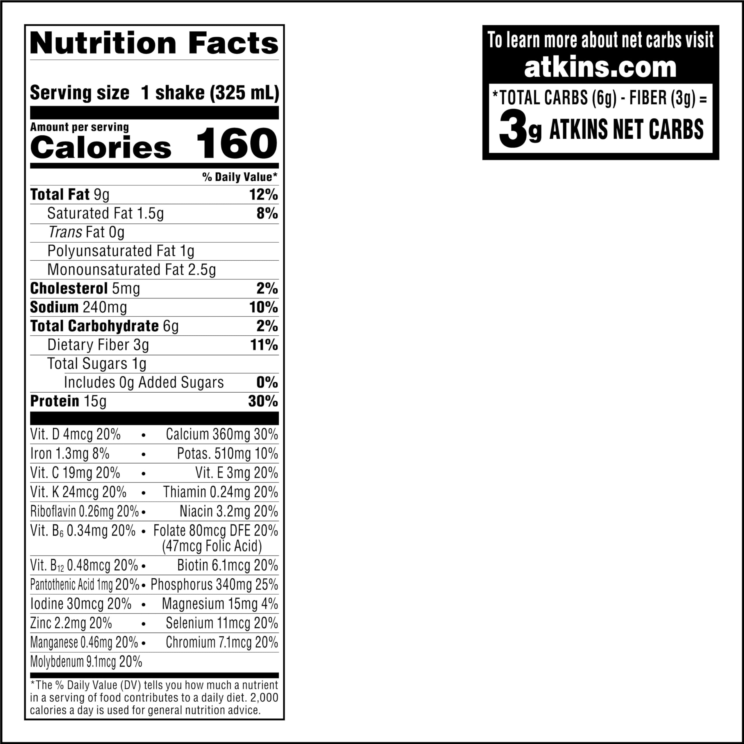 Atkins Chai Tea Latte Protein Shake, 15g Protein, Low Glycemic, 3g Net Carb, 1g Sugar, Keto Friendly