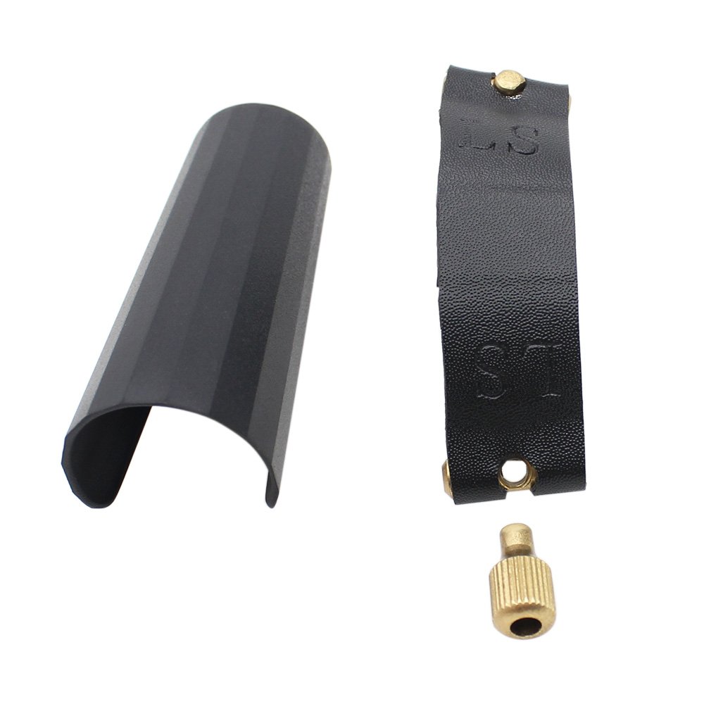 Andoer Leather Ligature Fastener with Plastic Cap for Soprano Sax Saxphone Bakelite Mouthpiece Durable