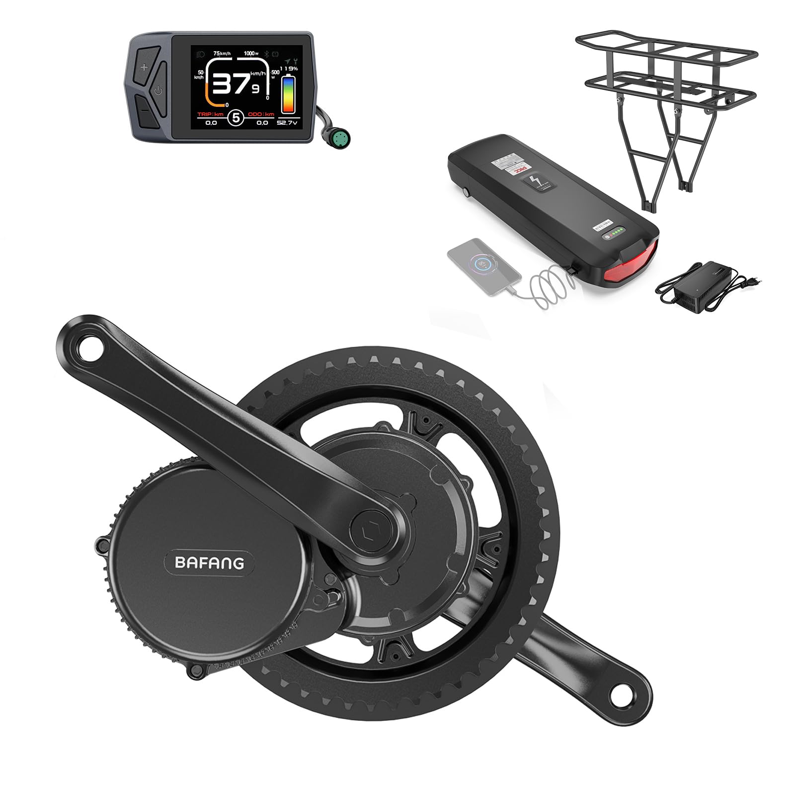 BAFANG 48V 750W Mid Drive Kit BBS02B Motor Ebike Conversion Kit DIY Electric Bike Kit with Battery and Charger