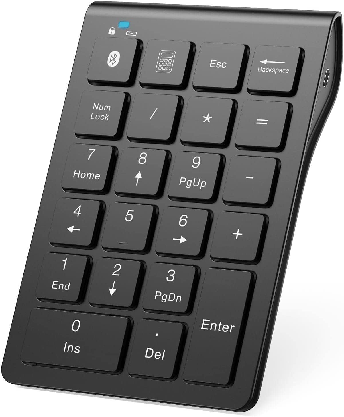 Bluetooth Number Pad for Laptop, Acedada Wireless Number Pad, USB C Rechargeable, 22-Keys Bluetooth 10 Key Numeric Keypad for Laptop, Computer, Mac, MacBook Air/Pro, iPad, Windows