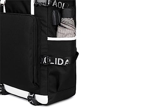 Cqlights Teen Cristiano Ronaldo Bookbag with USB Charging Port-Waterproof Canvas Travel Daypack for Outdoor