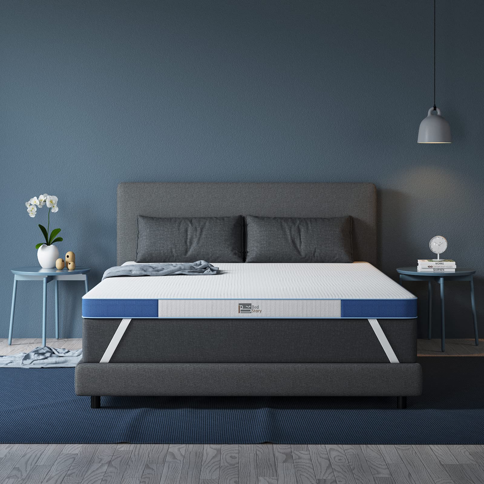 BedStory Extra Firm Mattress Topper Queen, 3 Inch Deep Sleep Memory Foam Mattress Topper for Pressure Relief, High-Density Foam Provides Extra Lumbar Support, 30 Days Trial