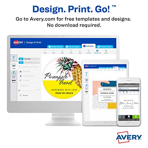 Avery Matte White Rectangle Labels with Sure Feed, 2" x 4", 500 Matte White Printable Labels