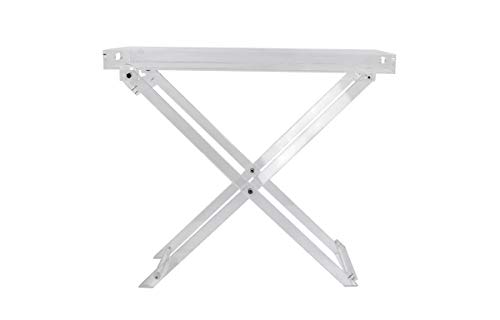Designstyles Acrylic Folding Tray Table – Modern Chic Accent Desk - Kitchen and Bar Serving Table - Elegant Clear Design (Long)