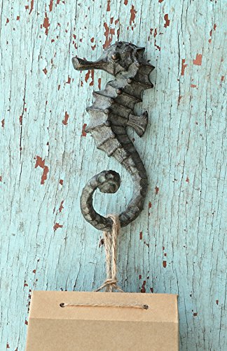 Seahorse Hooks Set of 2 Cast Iron 5 Inch Wall Decor