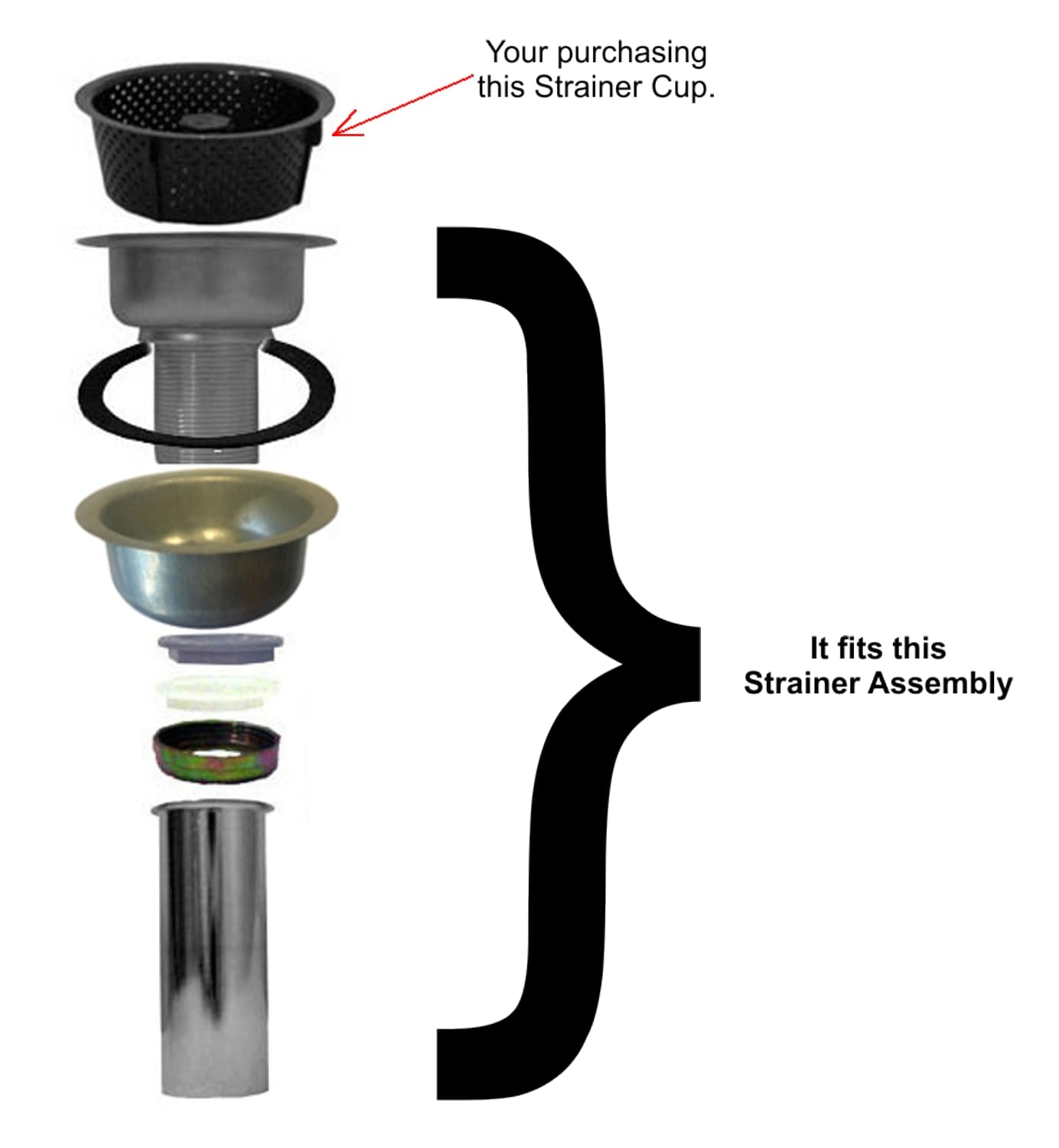 Marble Products Shampoo Bowl Strainer Cup 3-1/2" Dia.