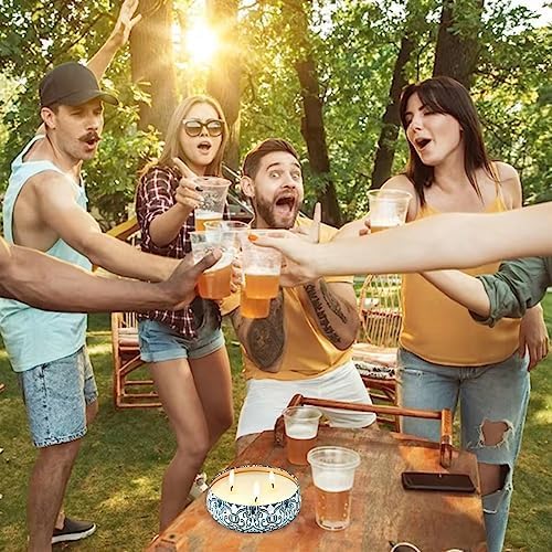 Citronella Candles Outdoor Large Candles 4 Pack 54oz in Total,3-Wick Burning for 300 Hours Suitable for Garden,Patio,Camping,Picnic and Barbecue in Summer