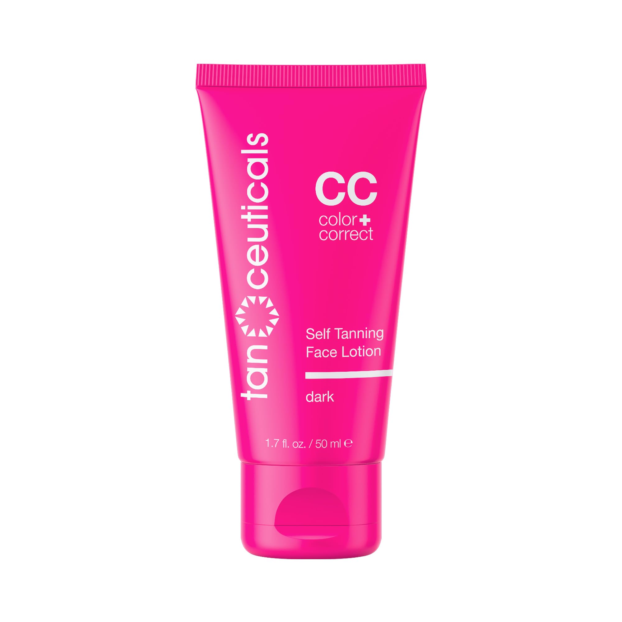 Tanceuticals Facial Self Tanner - Self Tanning Lotion for Face Gives Natural, Long Lasting Sunless Tan - Fresh Coconut Scent - Won’t Clog Pores or Cause Acne - Easy to Apply - 1.7 oz (Dark)