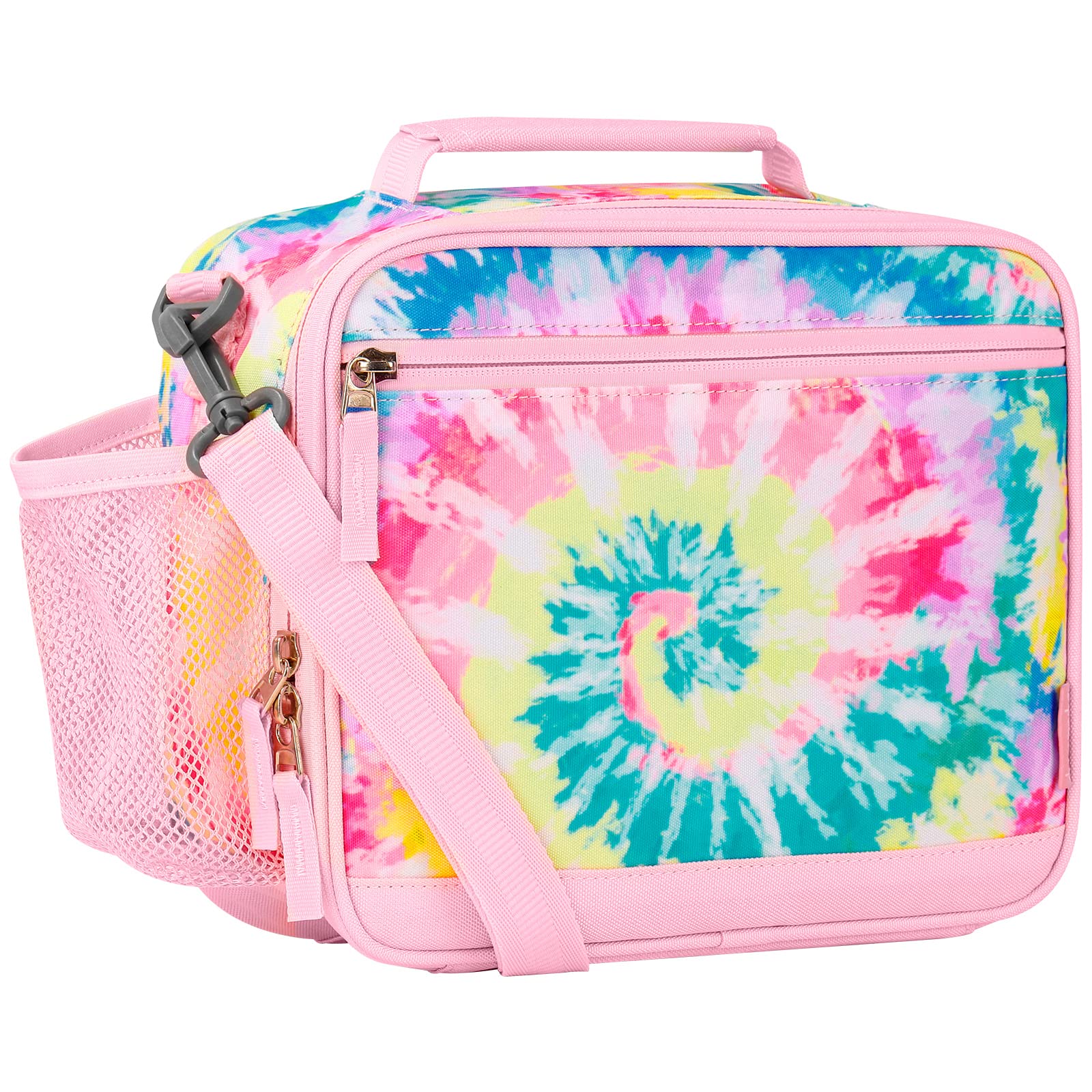 Choco Mocha Tie Dye Lunch Box Kids Lunch Box for Girls Lunch Boxes for School Girls Lunchbox for Kids Lunch Bag for Girls with Shoulder Strap for Toddler Preschool Kindergarten