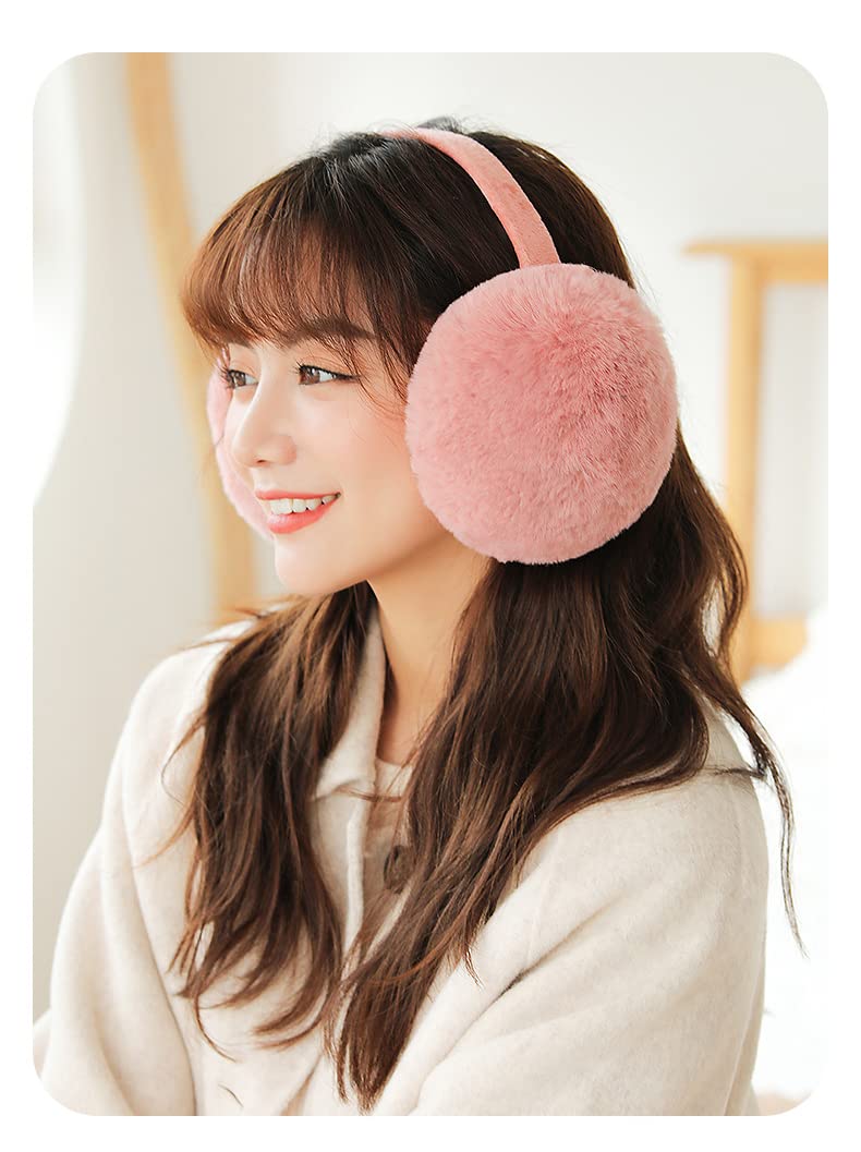 Avilego Winter Fleece Furry Ear Warmers Earmuffs Foldable Earmuffs for Cold Weather