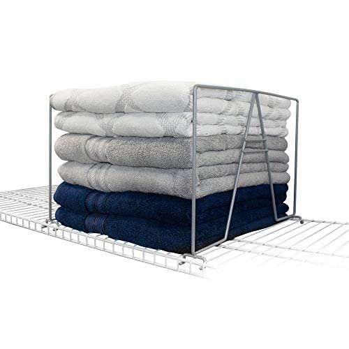 Extra Large 4 Pack *** 16" Shelving 15" Height *** White Titan Secure Wire Shelf Dividers for Closets - Xtra Large Model for More Clothes/Laundry/Bags