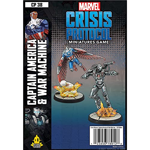 Marvel Crisis Protocol Captain America and War Machine CHARACTER PACK | Miniatures Battle Game | Strategy Game for Adults | Ages 14+ | 2 Players | Avg. Playtime 90 Mins | Made by Atomic Mass Games
