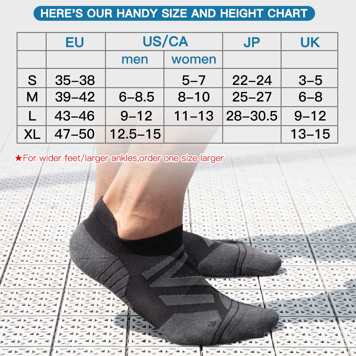 Avoalre Ankle Athletic Running Sports Low Cut Tab Socks Coolmax Moisture Wicking Seamless (Black Grey, Large)