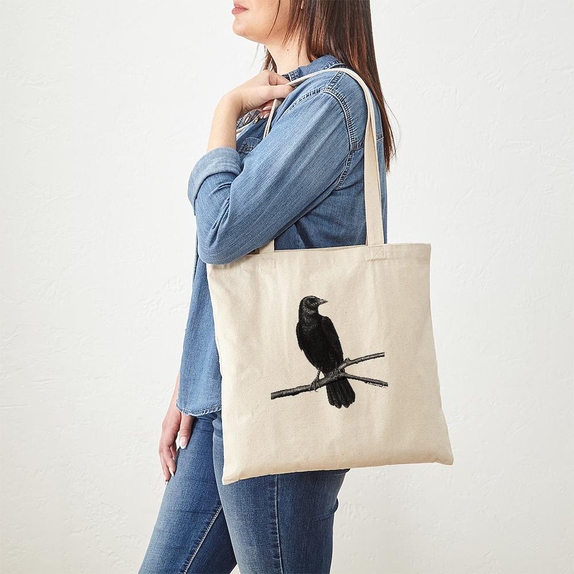 CafePress Black Crow Tote Bag Canvas Tote Shopping Bag