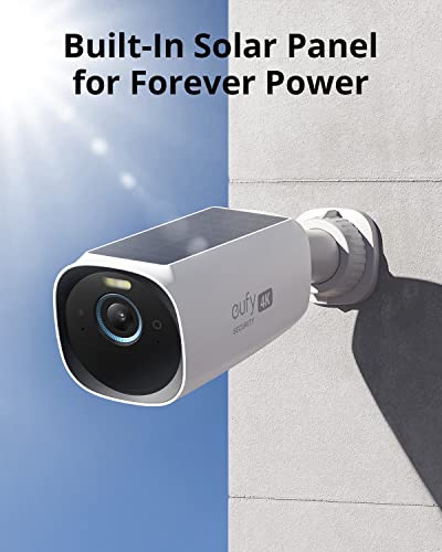 eufyCam 3 4-Cam Kit,Security Camera Outdoor Wireless,4K Camera with Integrated Solar Panel, Forever Power,Face Recognition AI,Expandable Local Storage,Spotlight, 2.4 GHz Wi-Fi, No Monthly Fee(Renewed)