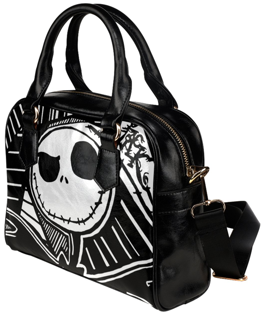 High-grade PU Leather Women Shoulder Handbag Crossbody Bags with Jack Skellington Pattern