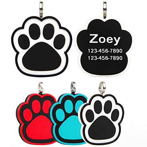 Fida Dog Tags Engraved for Pets, Personalized Dog Tags with Metal Loop, Food Grade Silicone Jingle Free Pet Id Tags for Dogs and Cats