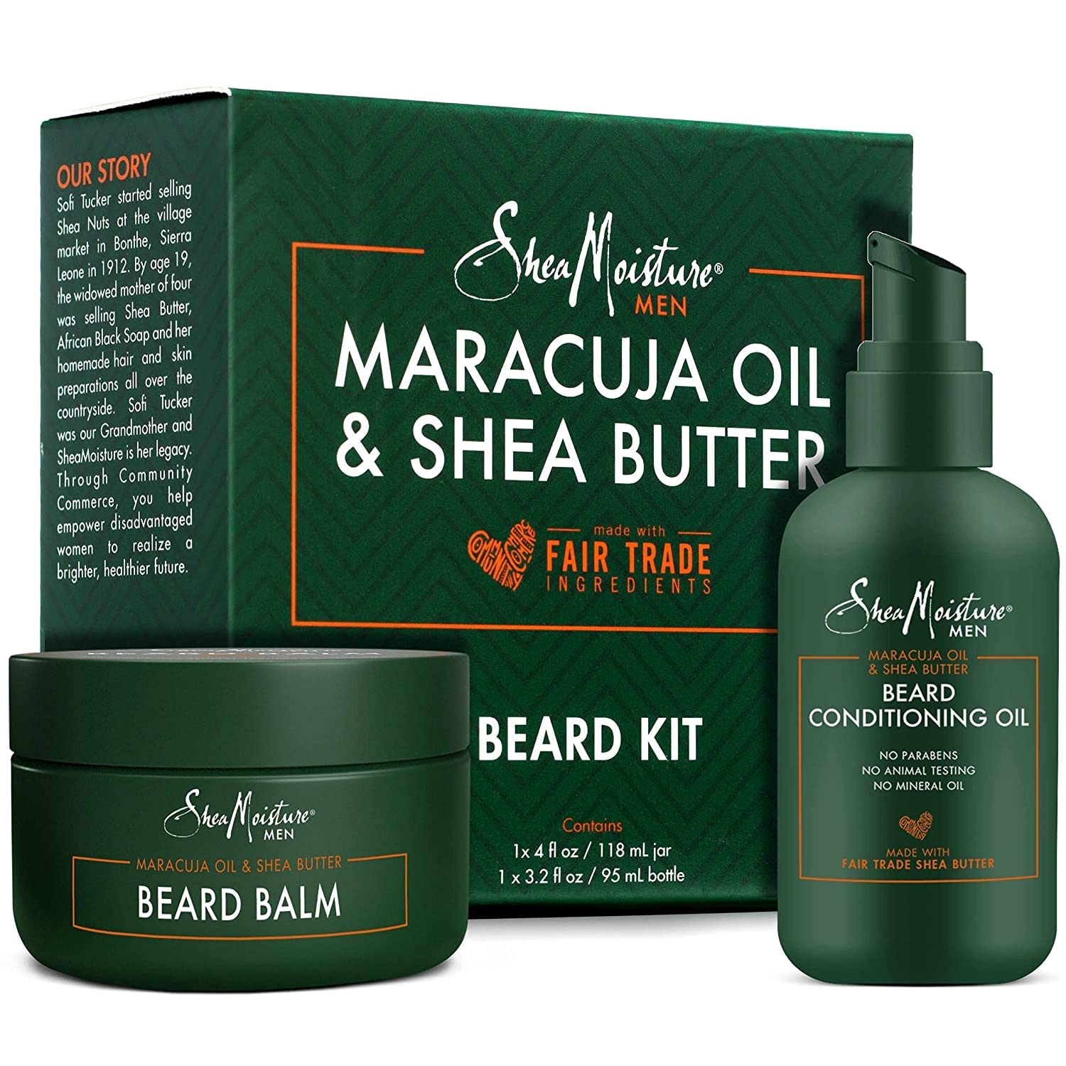 SheaMoisture Beard Care Gift Set – Beard Oil & Beard Balm Scented with Essential Oils, Christmas Gifts for Men (2 Piece Set)