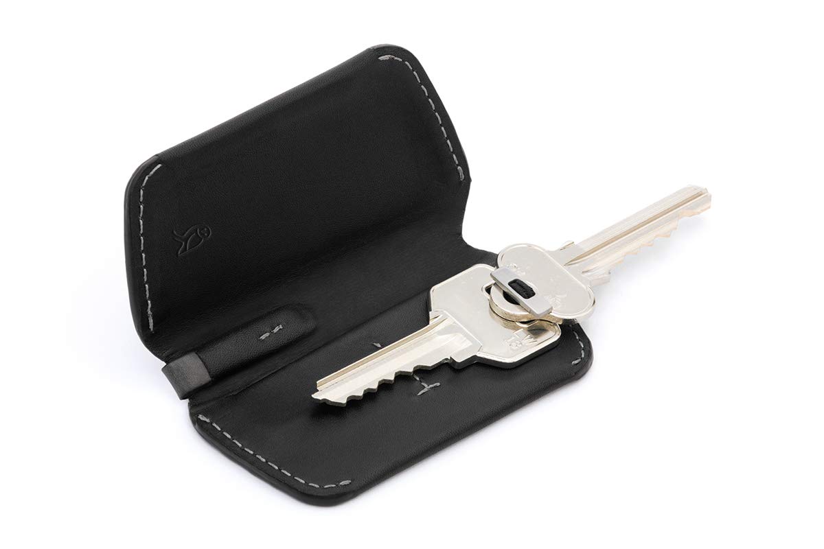 Bellroy Key Cover, Second Edition (Slim Leather Key Organizer, Minimalist Bifold Design with Magnetic Closure, Holds 2-4 Keys) - Black