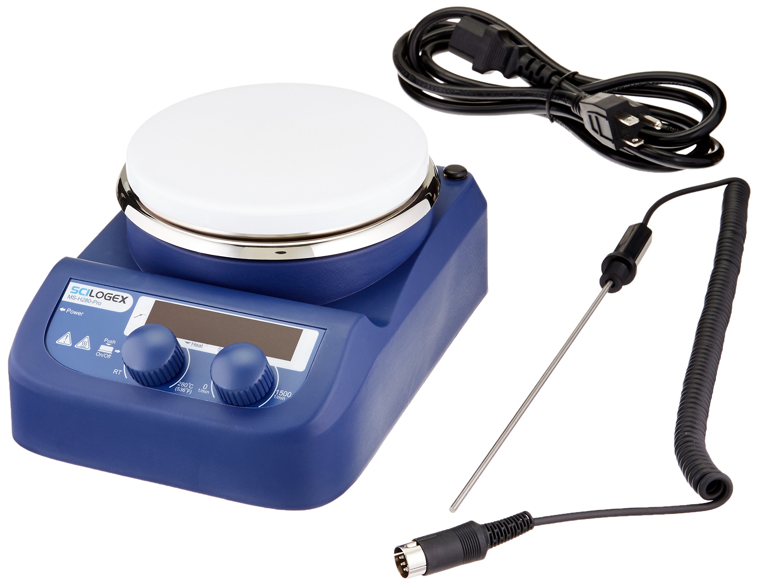 Scilogex MS-H280-Pro Temp Control Pack, 110V Circular-Top LED Digital Magnetic Hotplate Stirrer with Temperature Control Package