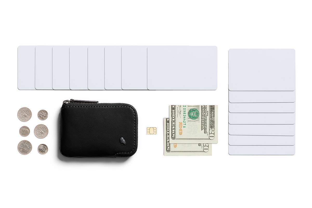 Bellroy Leather Card Pocket Wallet (Max. 15 cards and bills) - Obsidian