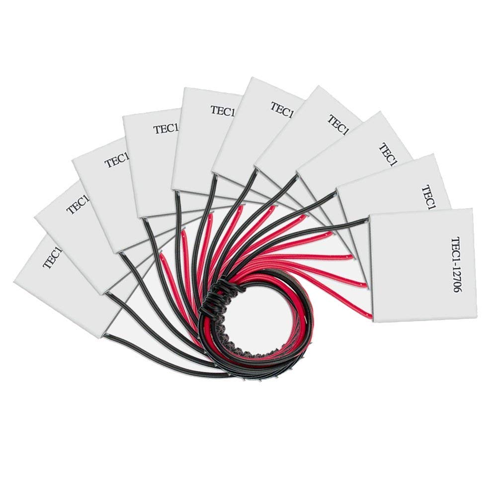 TEC1-12706 12V 60W 6A 40MMX40MM Heatsink Thermoelectric Cooler Cooling Peltier Plate Module 10pcs Compatible with Gaming Consoles/Devices
