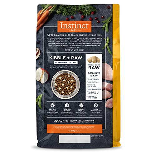 Instinct Raw Boost Grain Free Dry Dog Food, High Protein Real Chicken Kibble + Freeze Dried Raw Dog Food, 21 lb. Bag