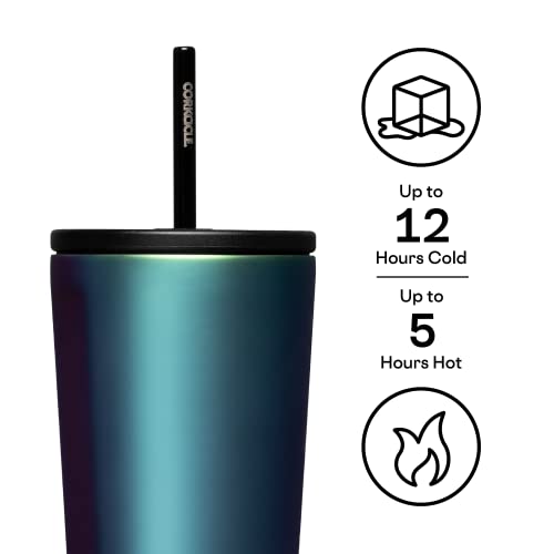 Corkcicle Tumbler With Straw and Spillproof Lid, Cold Cup, Reusable Water Bottle, Triple Insulated Stainless Steel Travel Mug, BPA Free, Keeps Beverages Cold for 12 Hours, Dragonfly, 24 oz